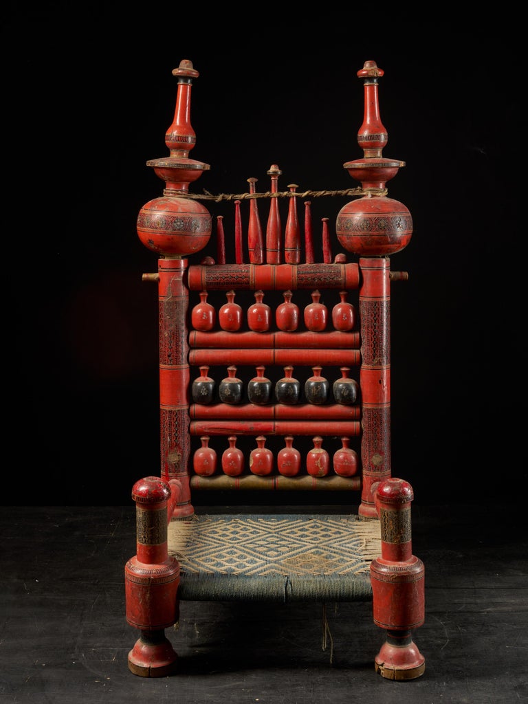 Pair of Old Punjabi Handcrafted Wooden Tribal Wedding Chairs For Sale ...