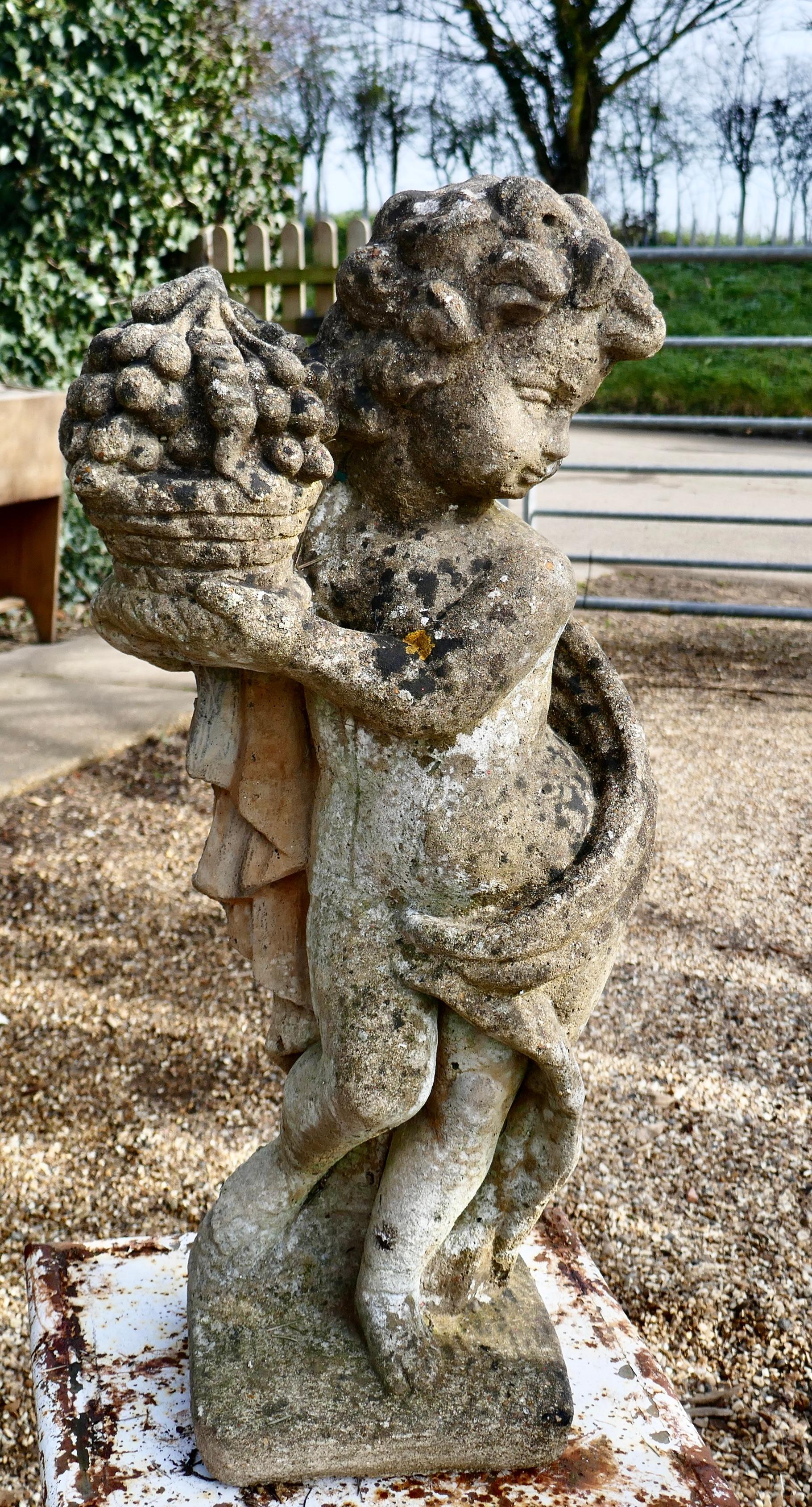 Pair of Old Weathered Classical Child Statues at 1stDibs