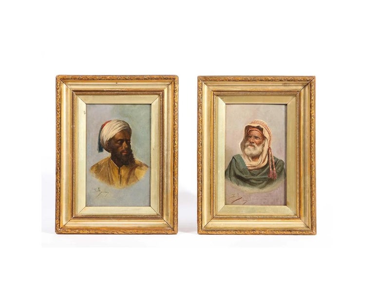 Pair of Orientalist Moorish Men Portraits, 19th Century For Sale at 1stDibs