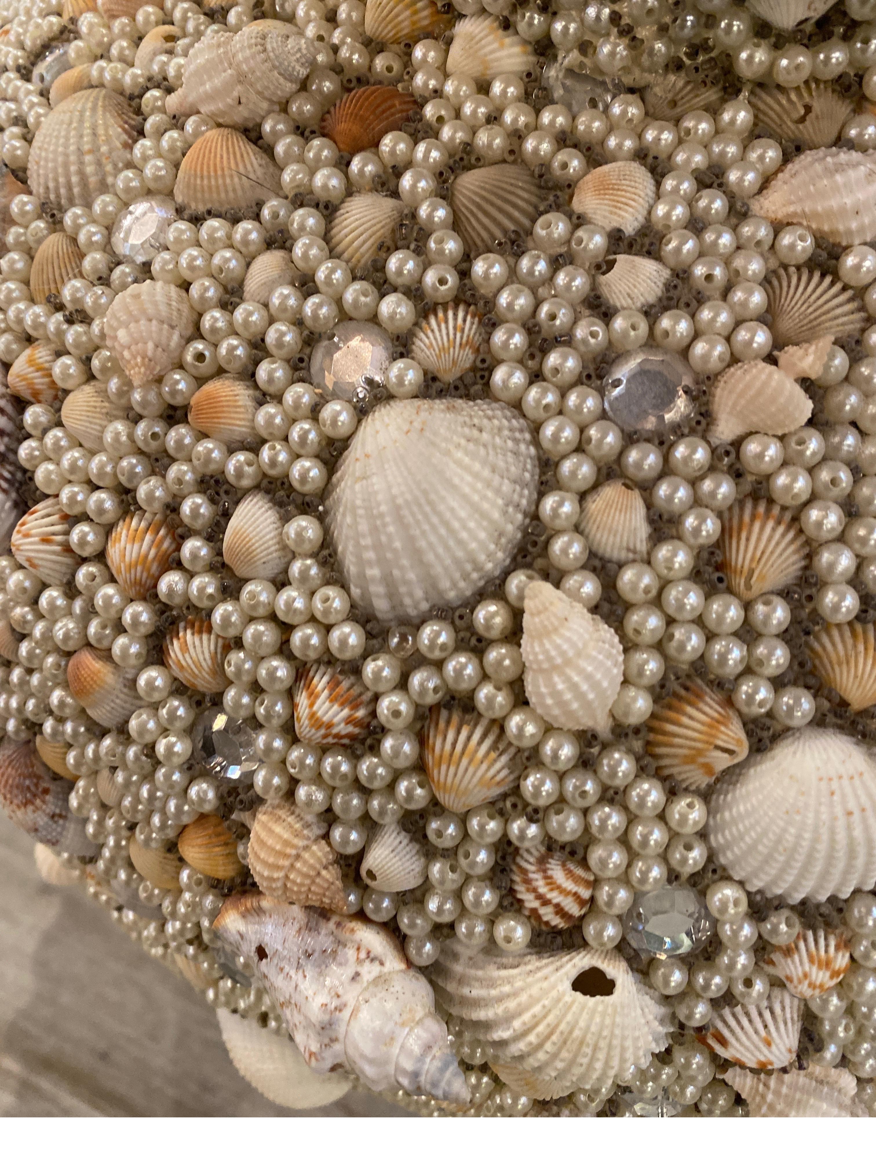 Pair of Oversize Shell and Pearl Table Lamps For Sale at 1stDibs