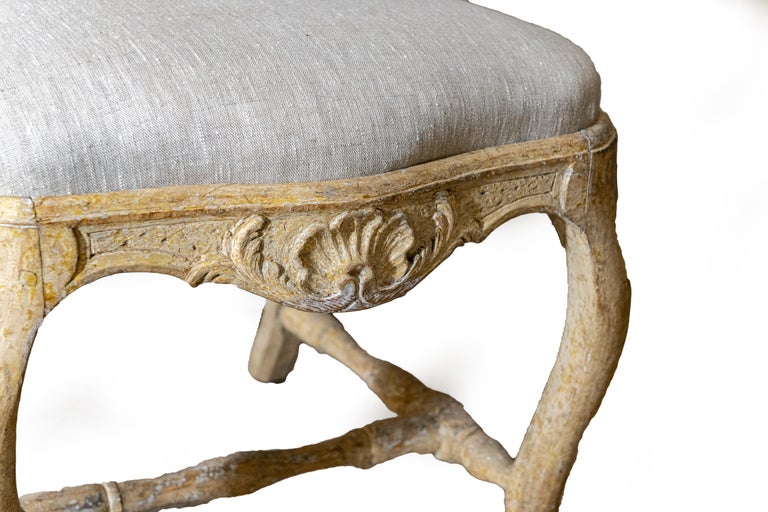 Pair of Period Stockholm Made Rococo Side Chairs with Carved Decoration ...