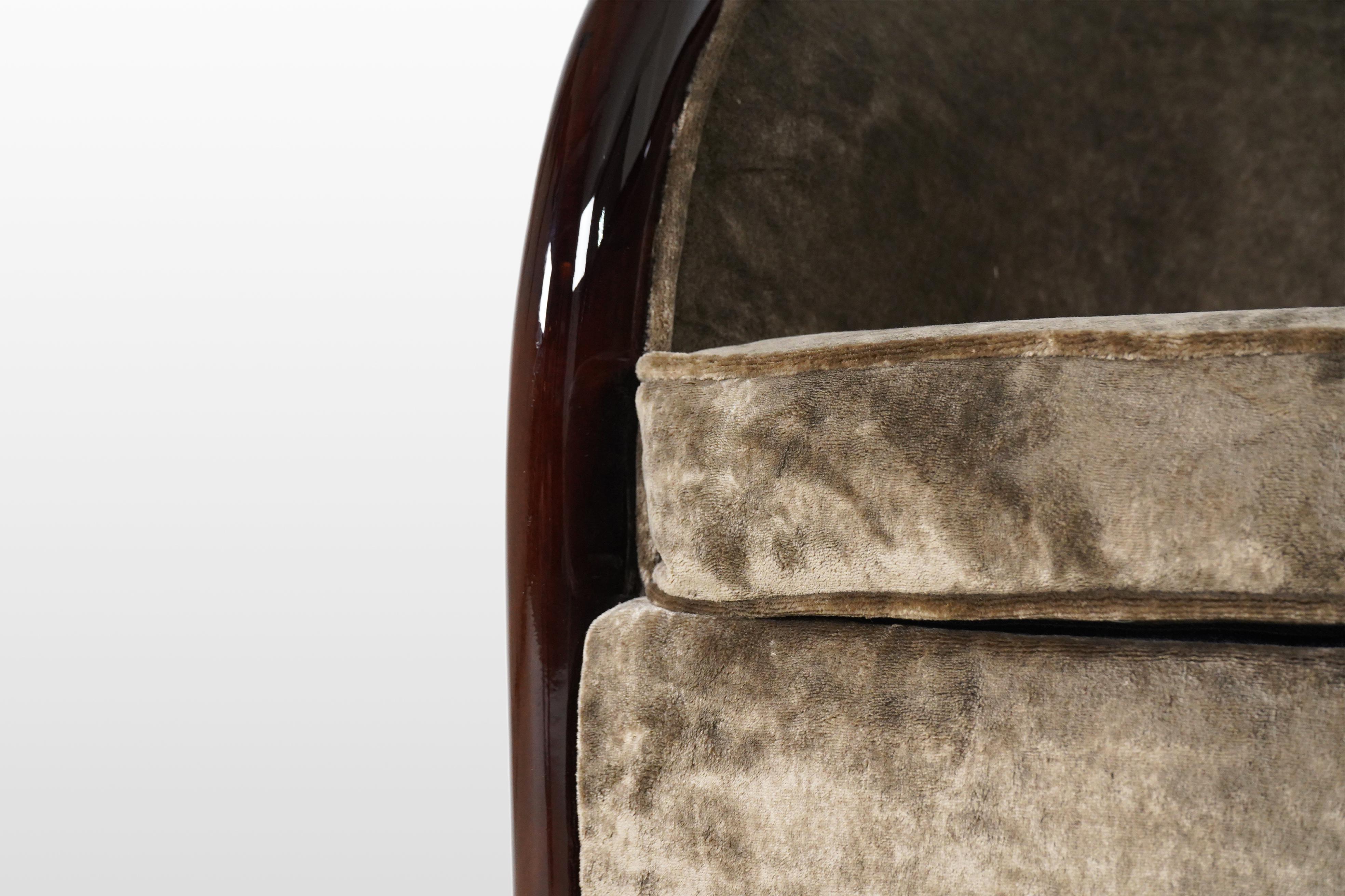 Pair of Petite Round Back Armchairs For Sale at 1stDibs