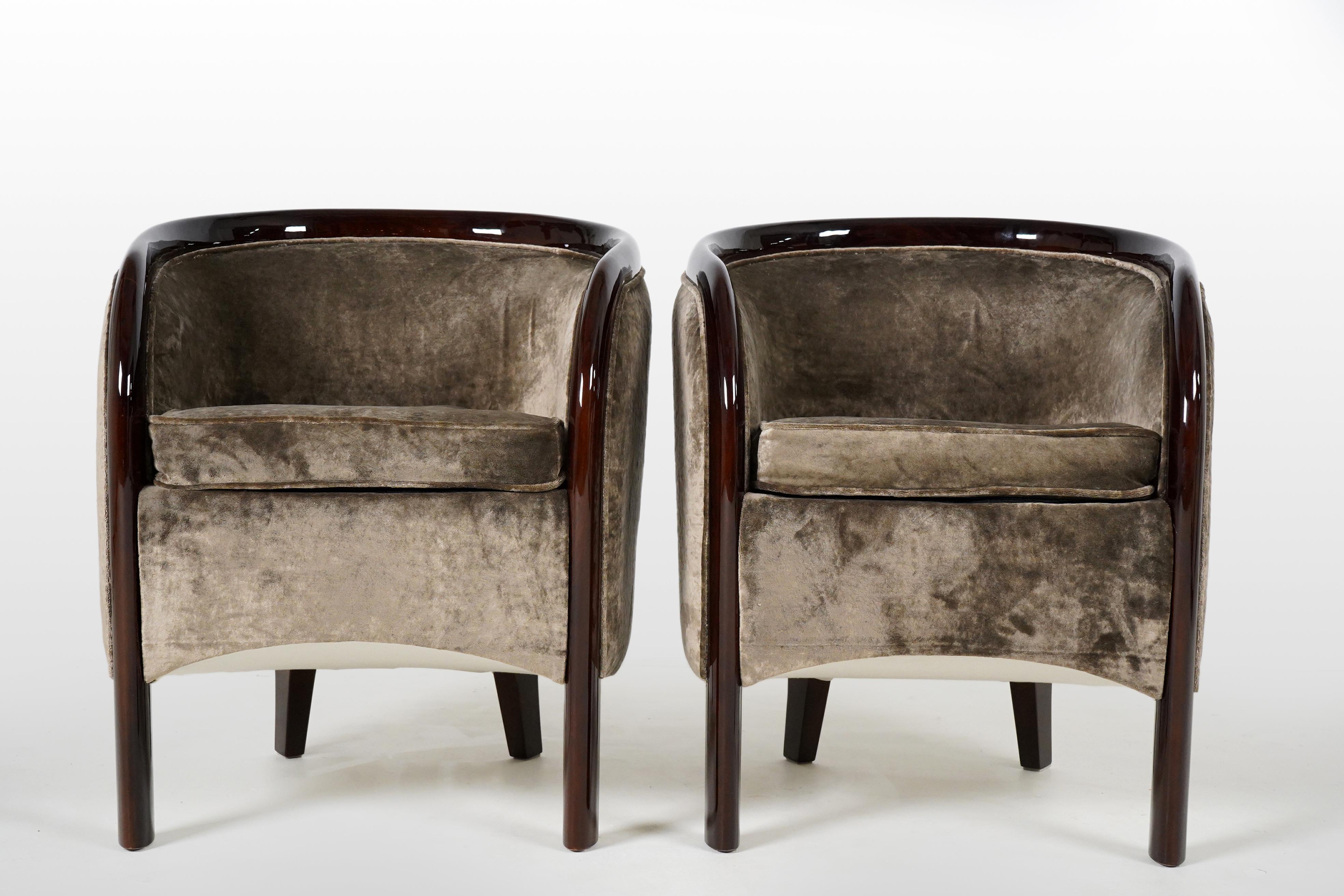 Pair of Petite Round Back Armchairs For Sale at 1stDibs