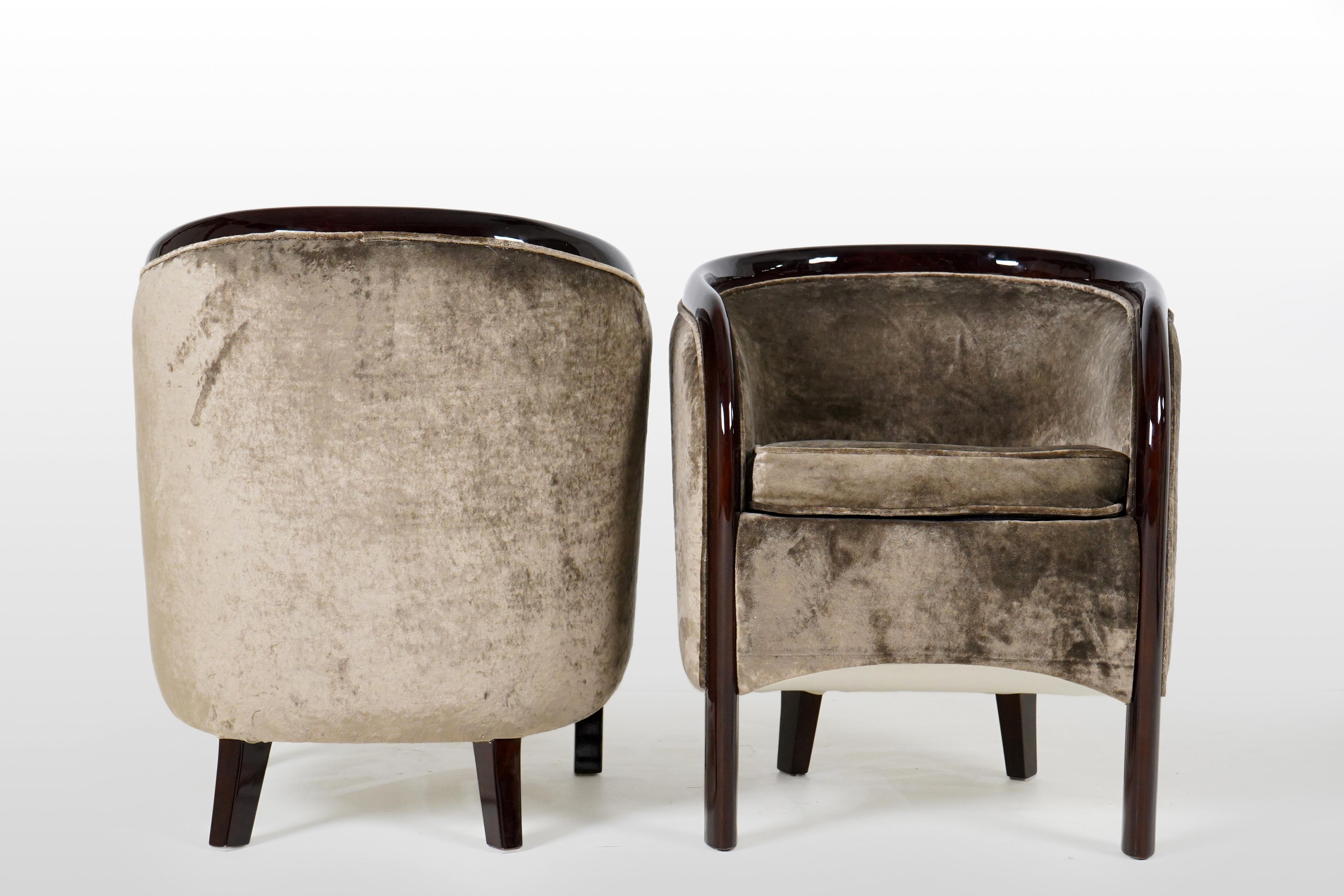 Pair of Petite Round Back Armchairs For Sale at 1stDibs