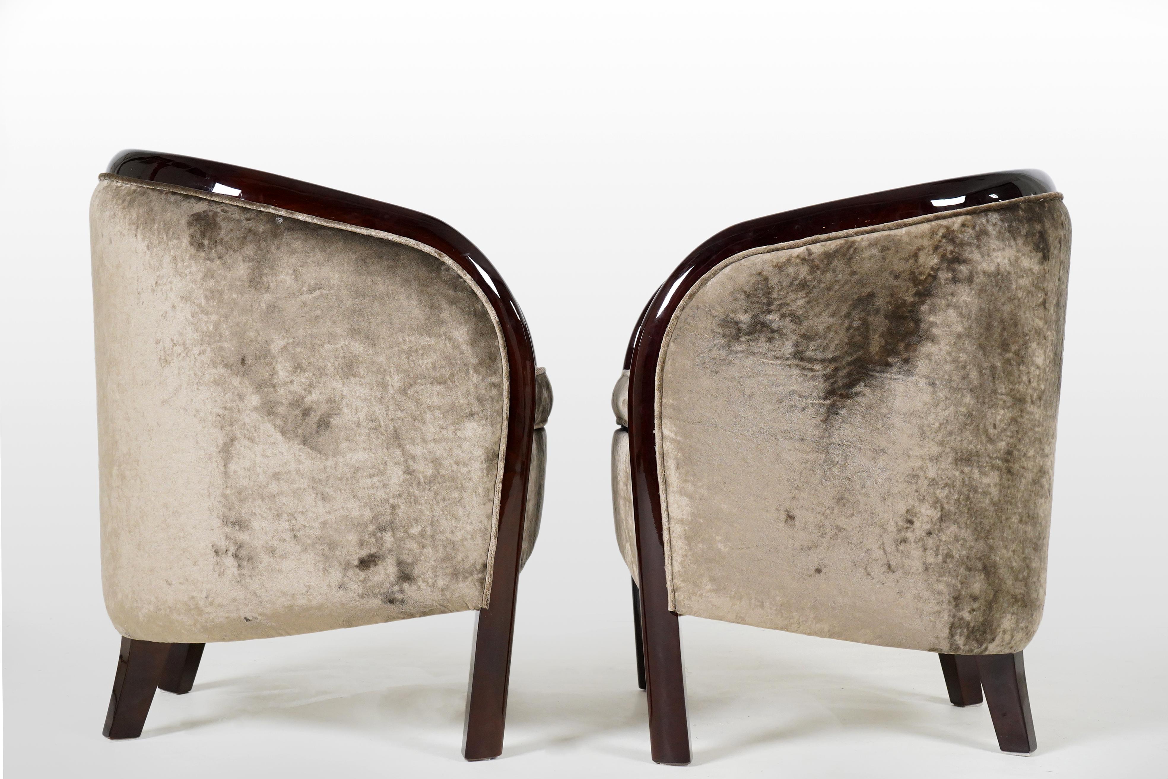 Pair of Petite Round Back Armchairs For Sale at 1stDibs