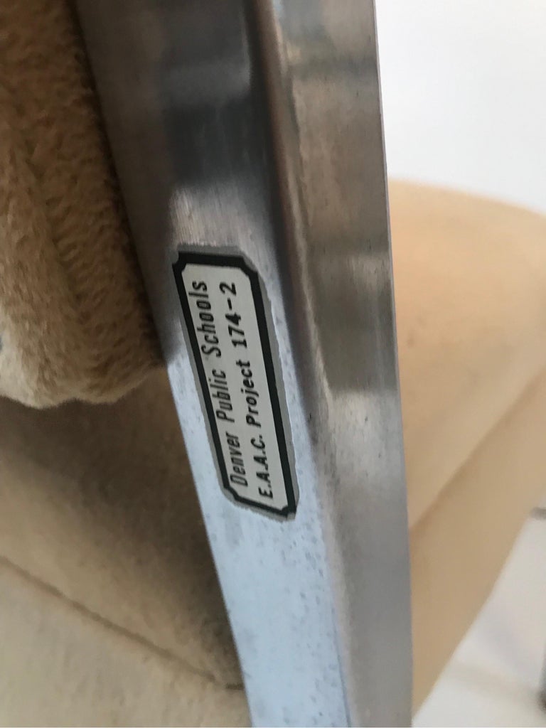 A Pair of Petite Square Tubing 1960's Club Chairs IMO Shaw Walker or ...