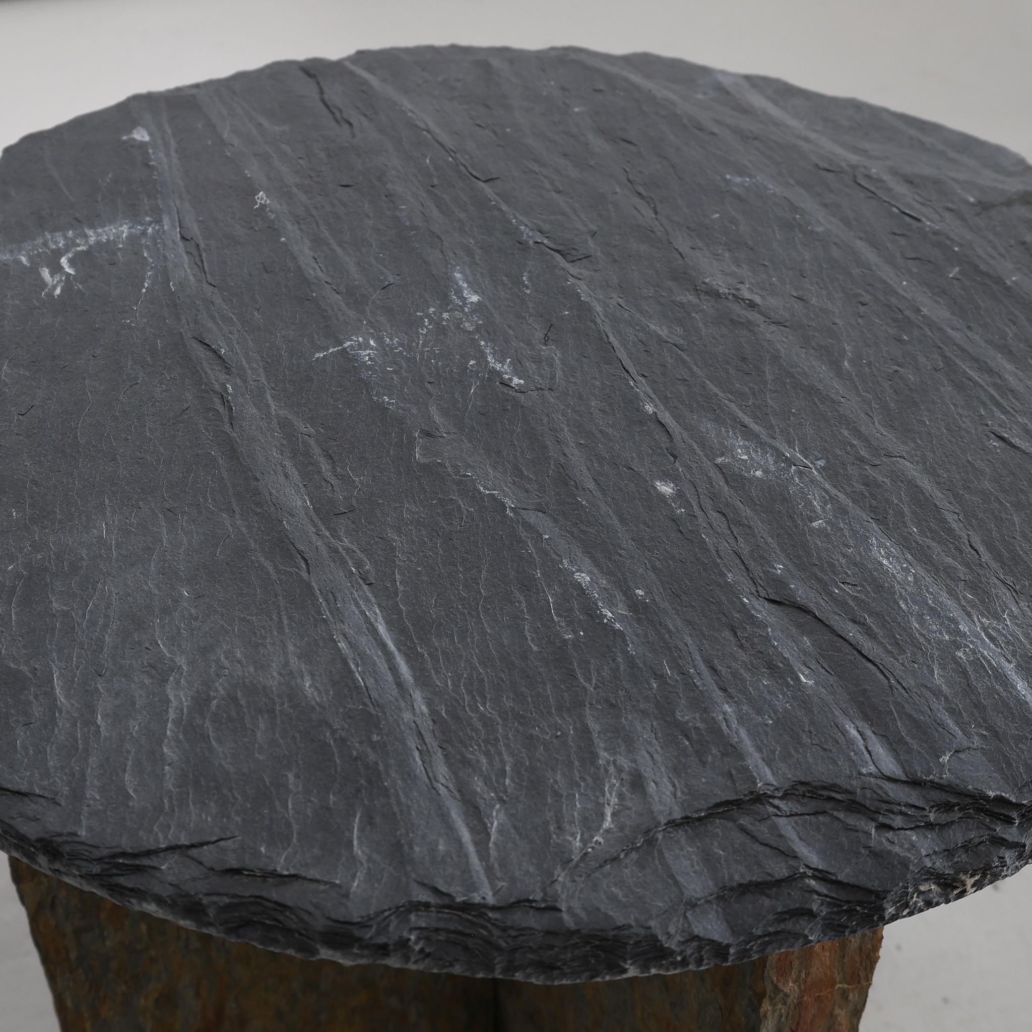 A Pair Of Primitive Riven Slate Low Side Tables For Sale at 1stDibs