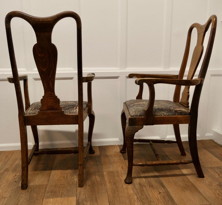 Pair of Queen Anne Style Oak Carver Chairs a Lovely Looking Pair For ...