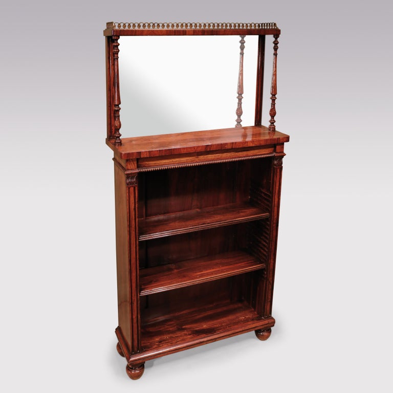 Pair of Regency Period Rosewood Open Bookcases For Sale at 1stDibs