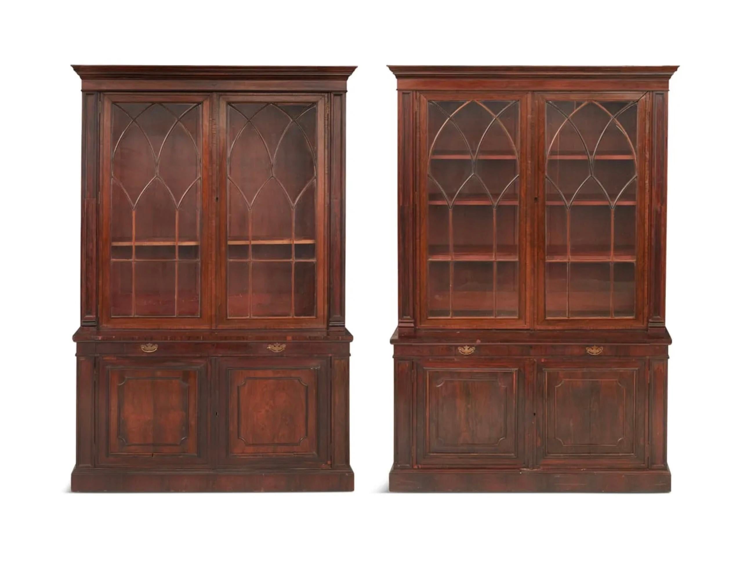 A Pair of Regency Rosewood Bookcases For Sale at 1stDibs