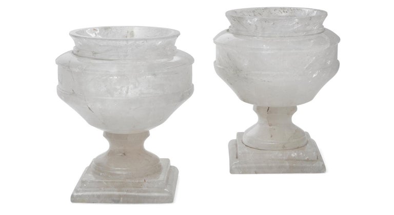 Pair of Rock Crystal Urns at 1stDibs