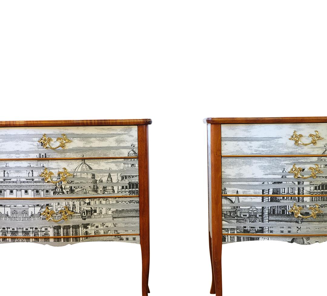 Pair of Rococo Style Chest with Fornasetti Design of Ancient Rome at ...