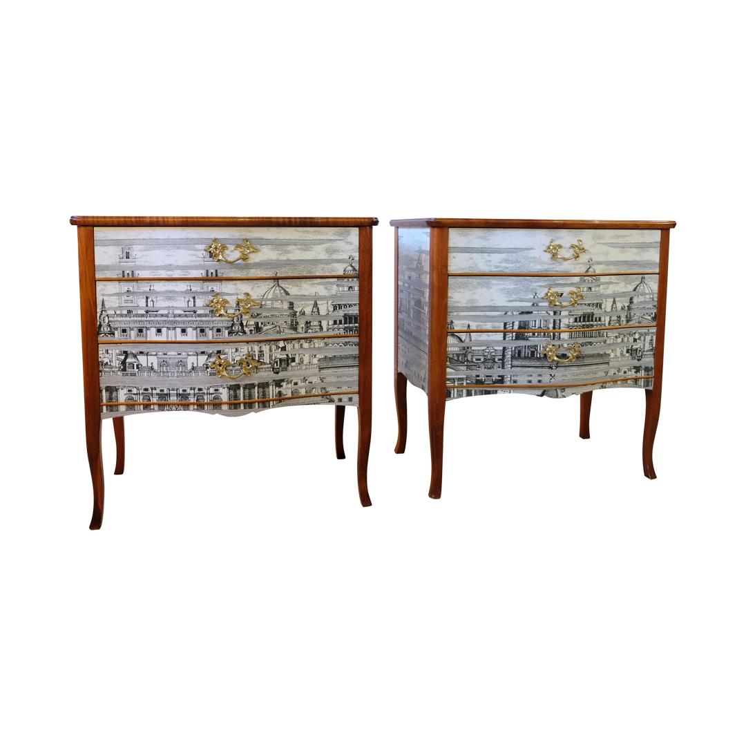 Pair of Rococo Style Chest with Fornasetti Design of Ancient Rome at ...