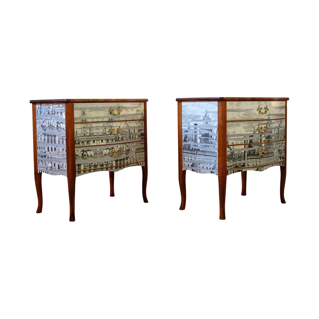 Pair of Rococo Style Chest with Fornasetti Design of Ancient Rome at ...