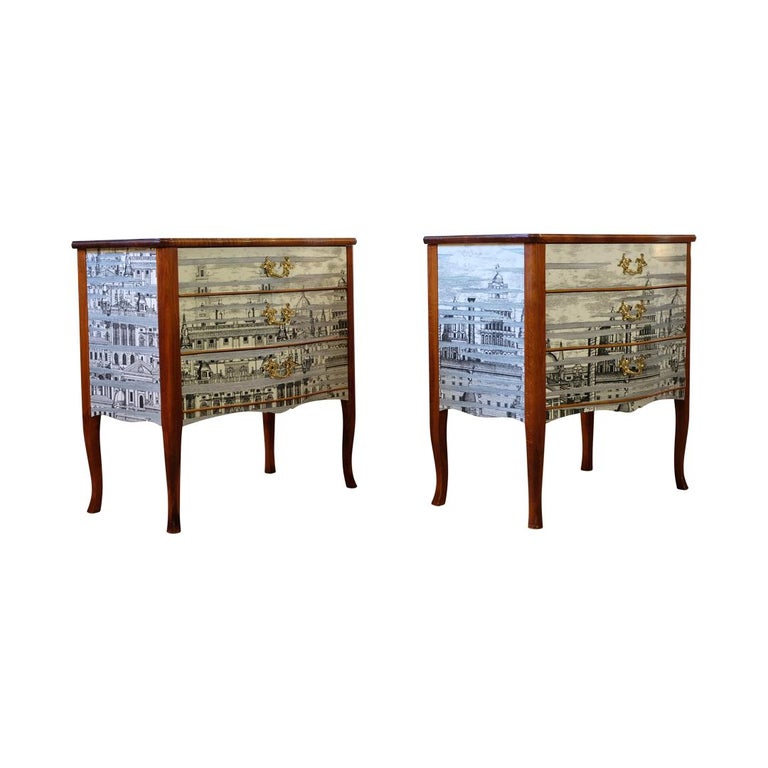 Pair of Rococo Style Chest with Fornasetti Design of Ancient Rome at ...