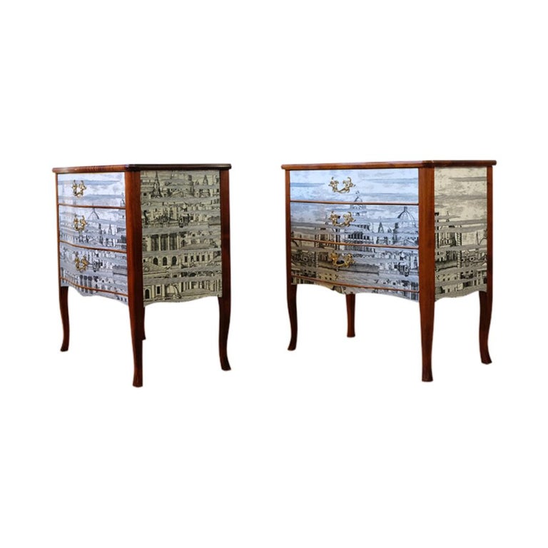 Pair of Rococo Style Chest with Fornasetti Design of Ancient Rome at ...