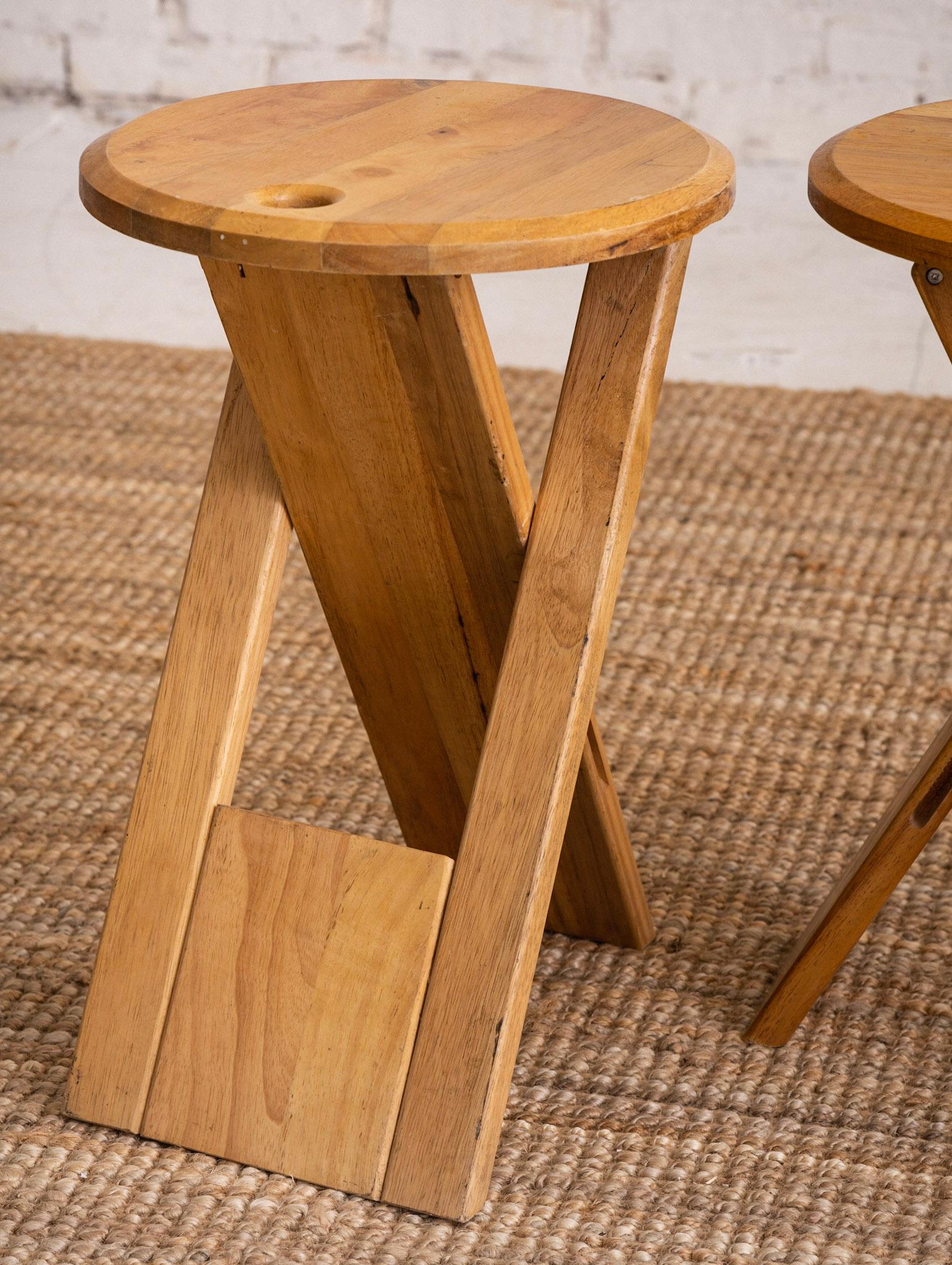 Pair of Roger Tallon Ts Folding Stools at 1stDibs | folding wood stool ...