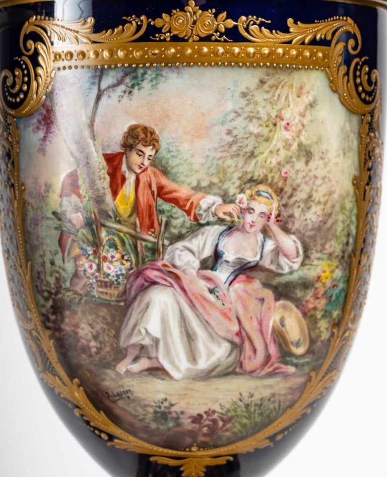 Pair of Sèvres Porcelain Covered Vases at 1stDibs