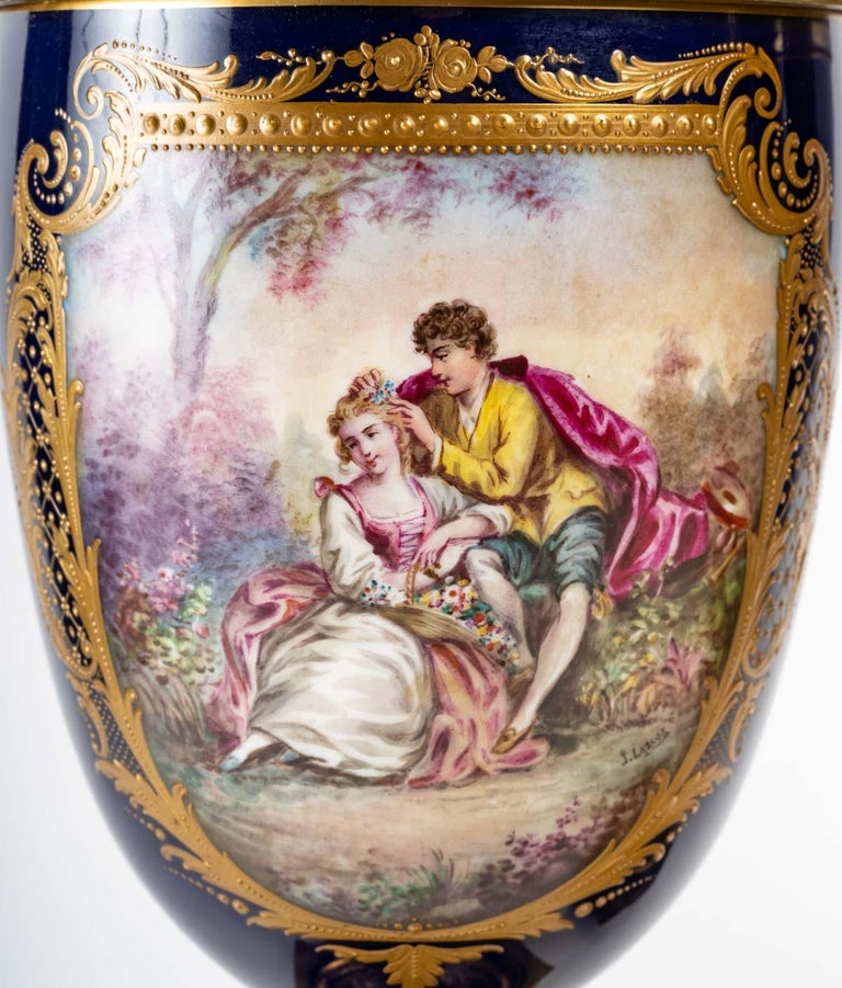 Pair of Sèvres Porcelain Covered Vases at 1stDibs