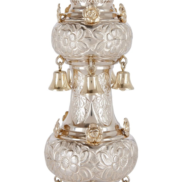 Pair of Silver Gilt Torah Finials or Rimonim by Moses Salkind, London ...
