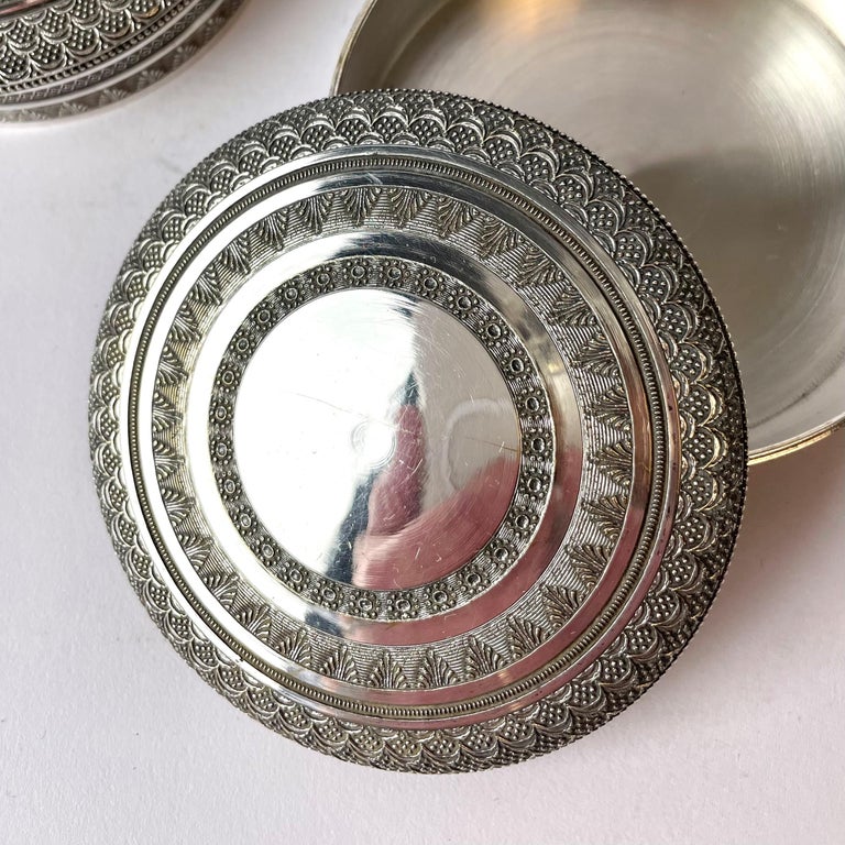 Pair of Silver Plated Boxes in Empire Style For Sale at 1stDibs