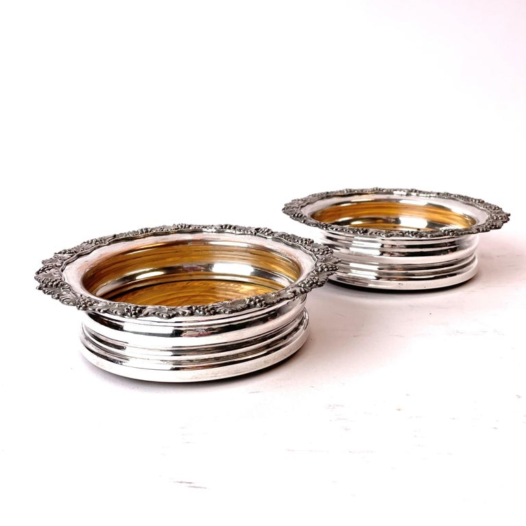 Pair of Silver-Plated Coasters, 19th Century, Provenance Baron ...