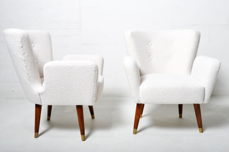 Pair of Socialist Mid-Century Lounge Chairs With Boucle Upholstery For ...