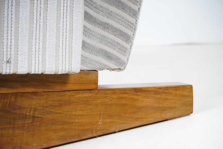 Pair of Socialist Modern Arm Chairs in Walnut Veneer at 1stDibs