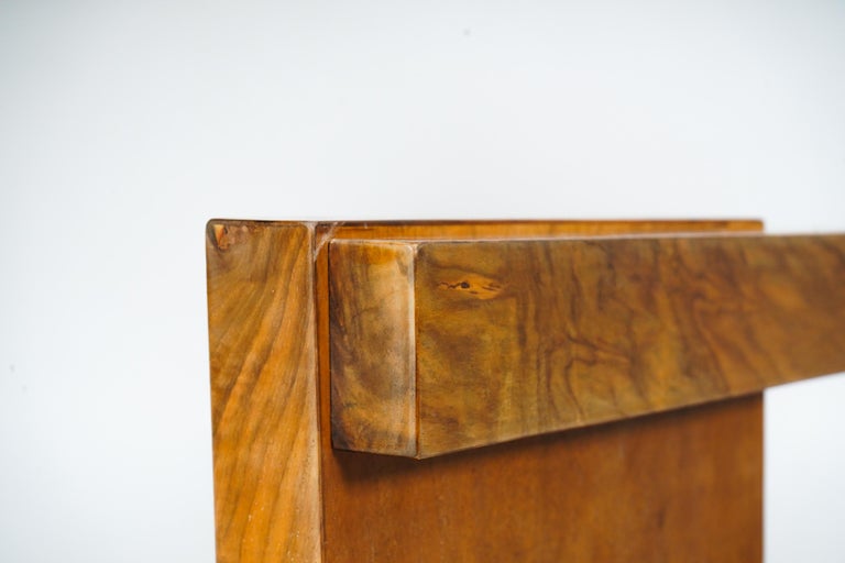 Pair of Socialist Modern Arm Chairs in Walnut Veneer at 1stDibs
