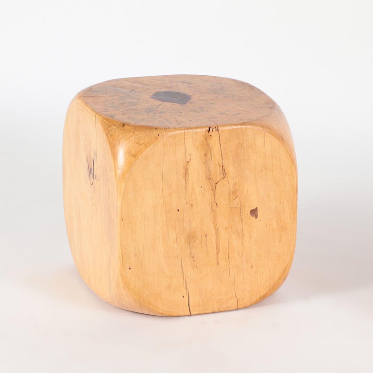 Pair of Solid Cube Pedestals Stools, 21st Century For Sale at 1stDibs