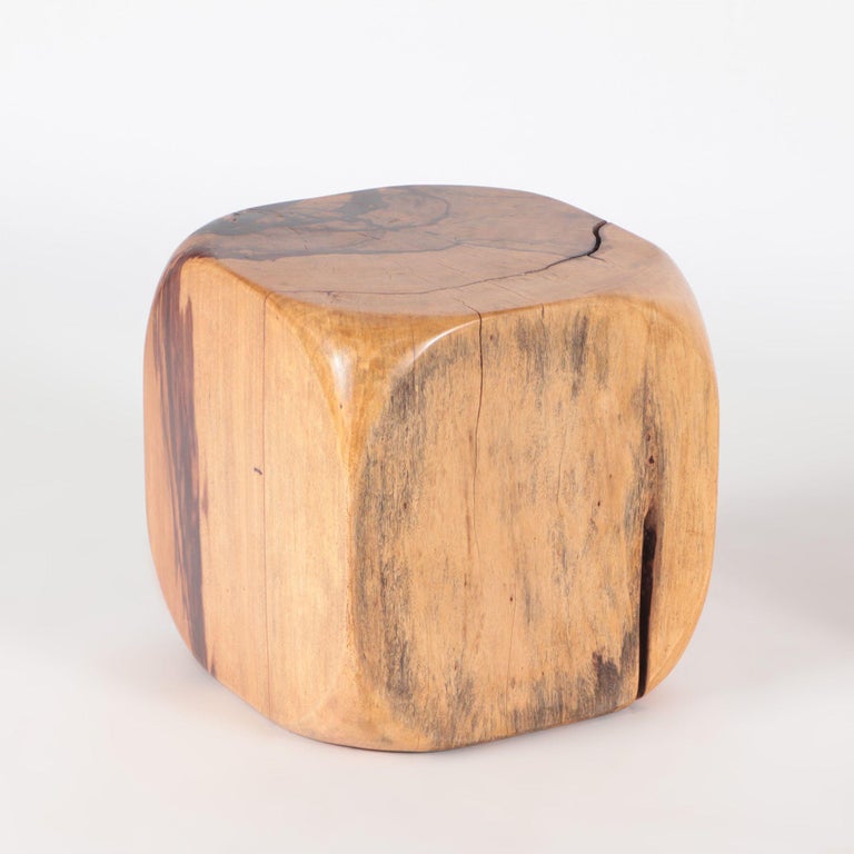 Pair of Solid Cube Pedestals Stools, 21st Century For Sale at 1stDibs