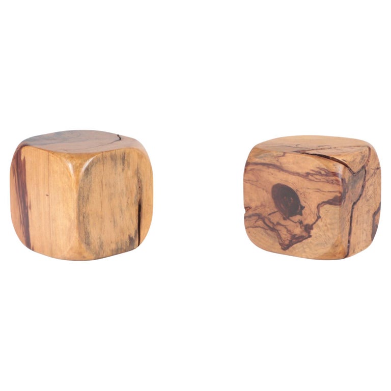 Pair of Solid Cube Pedestals Stools, 21st Century For Sale at 1stDibs