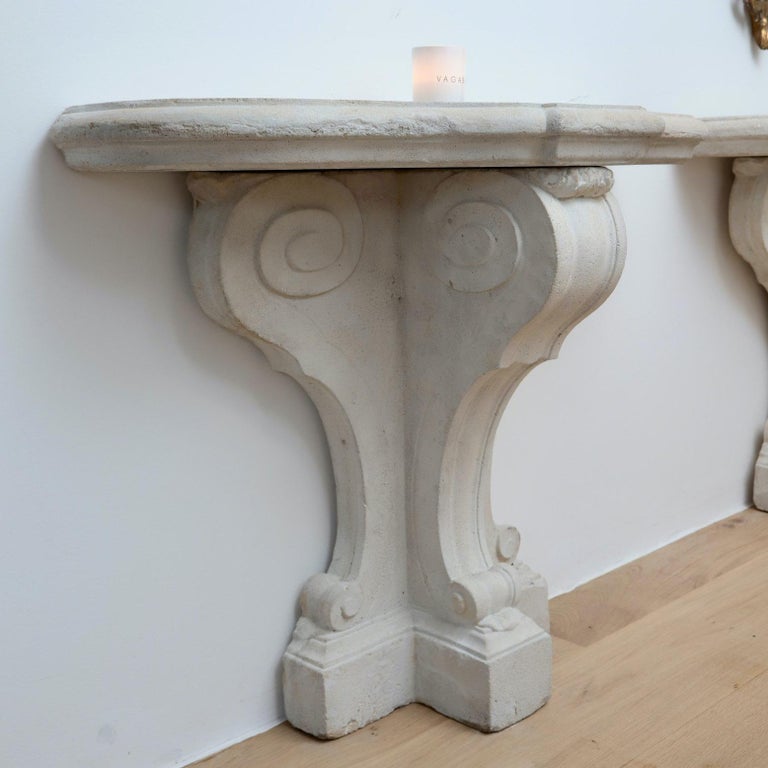 Pair of Stone Console Tables For Sale at 1stDibs