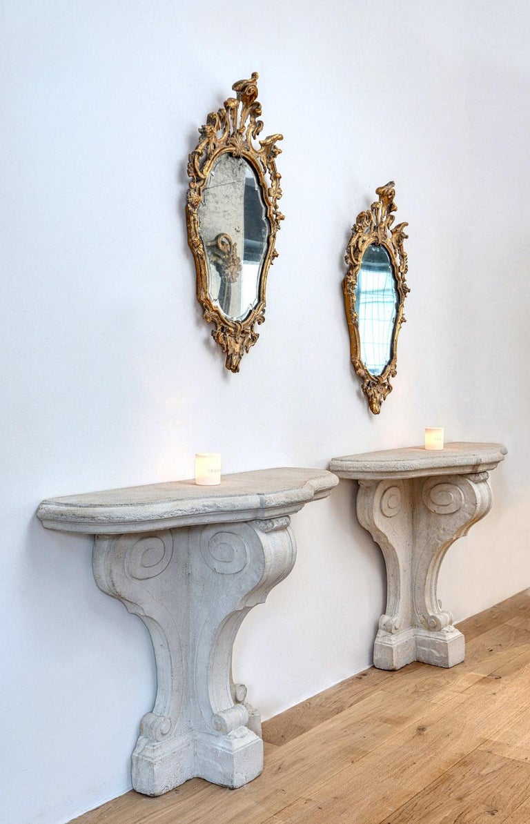Pair of Stone Console Tables For Sale at 1stDibs