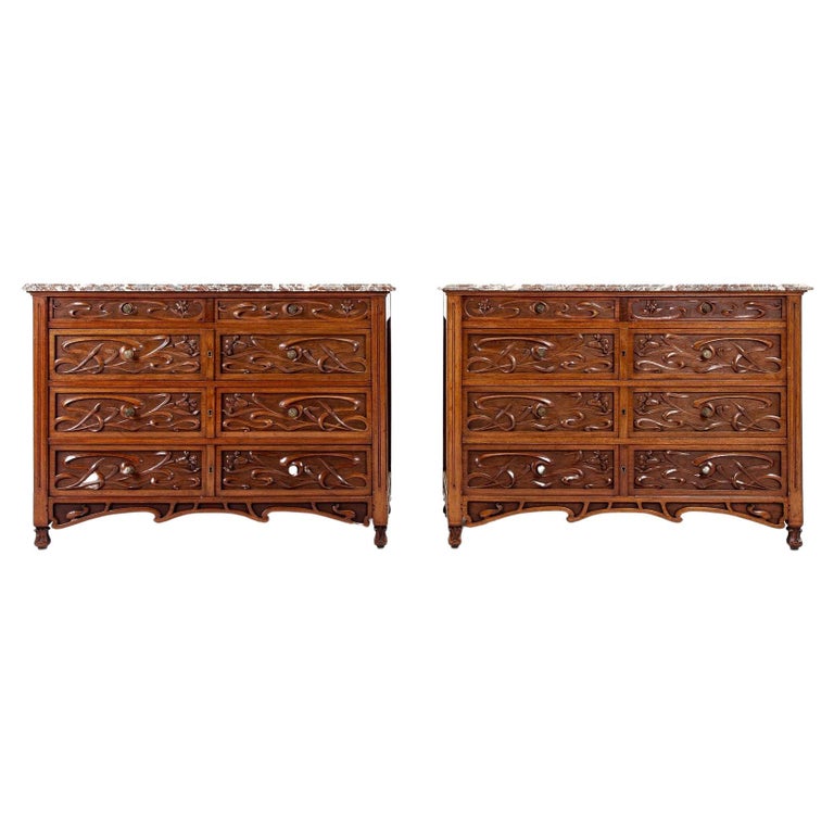 Pair of Superbly Carved Bruxelles Chests For Sale at 1stDibs