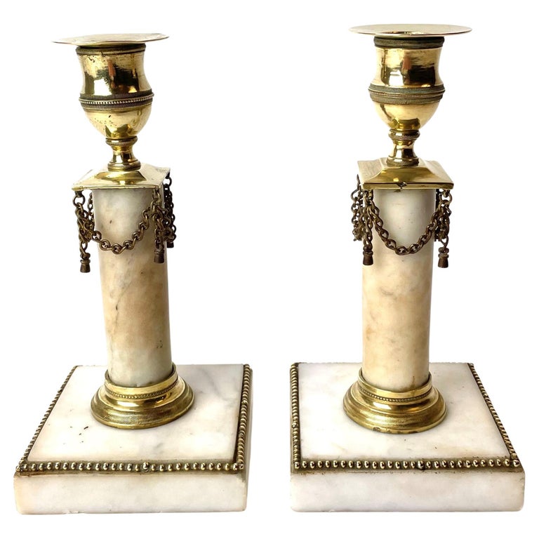 Pair of Swedish Gustavian Candlesticks with Beautiful Patina Late 18th ...