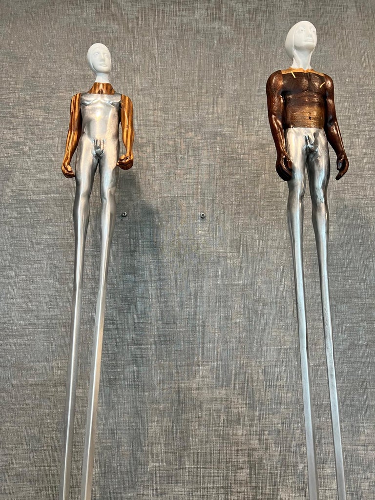 Oriano Galloni Pair of Tall and Skinny Sculptures "Silent Souls" For ...