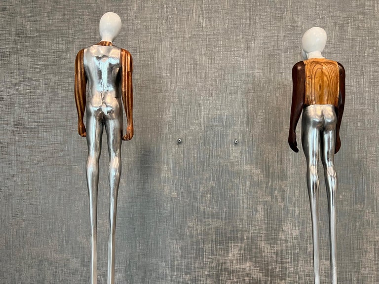 Oriano Galloni Pair of Tall and Skinny Sculptures "Silent Souls" For ...