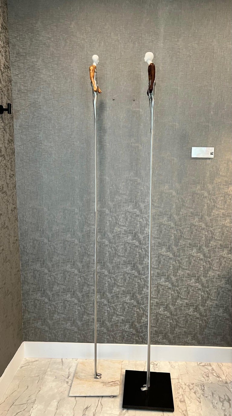 Oriano Galloni Pair of Tall and Skinny Sculptures "Silent Souls" For ...
