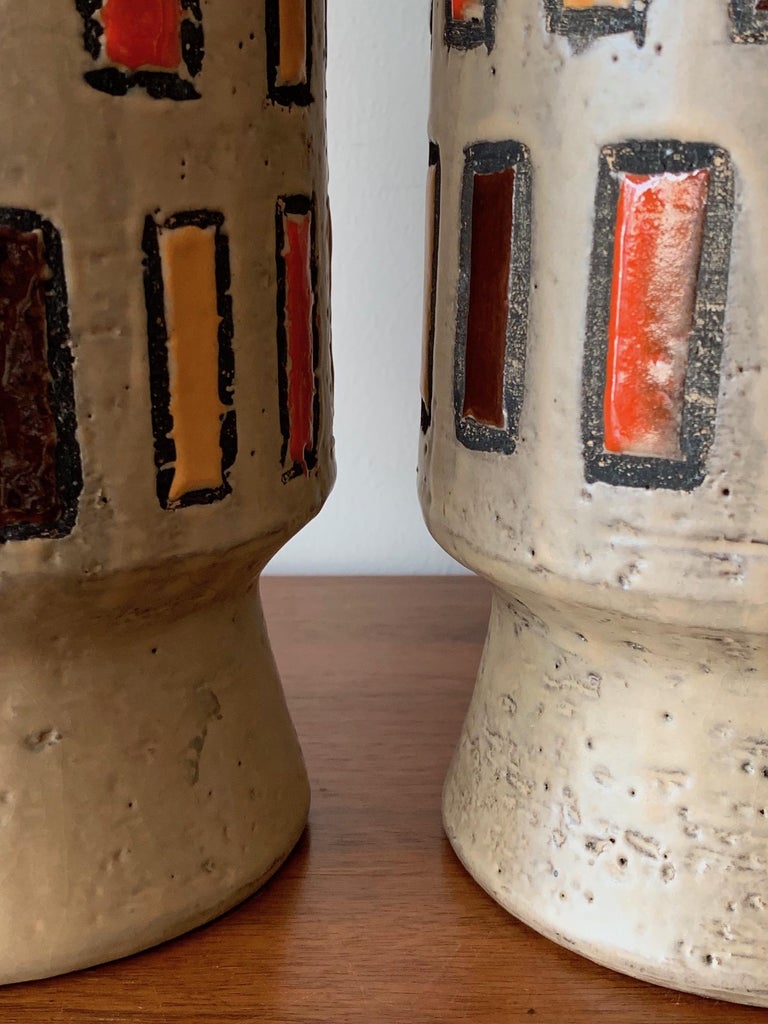 Pair of Unusual Bitossi Lamps For Sale at 1stDibs