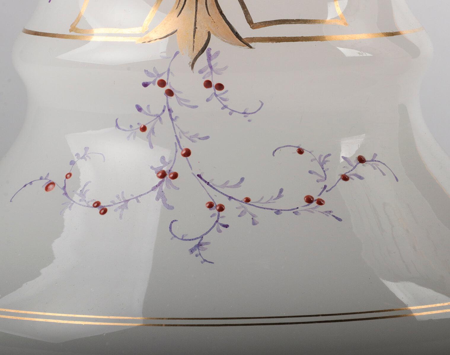 Pair of Victorian Opaline Glass Hand Painted Vases from circa 1880 at 1stDibs | what is opaline ...