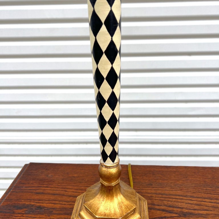 Pair of Vintage 1980s Berman Harlequin Table Lamps For Sale at 1stDibs