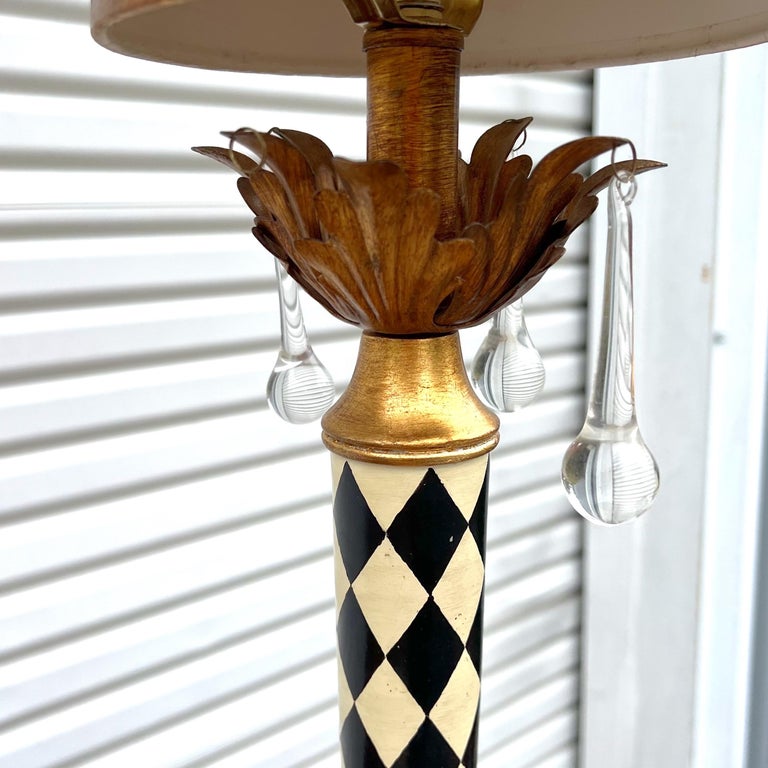 Pair of Vintage 1980s Berman Harlequin Table Lamps For Sale at 1stDibs