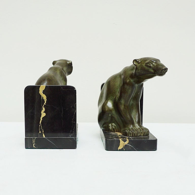 Pair of Vintage Art Deco Polar Bear Bookends, Circa 1930 at 1stDibs