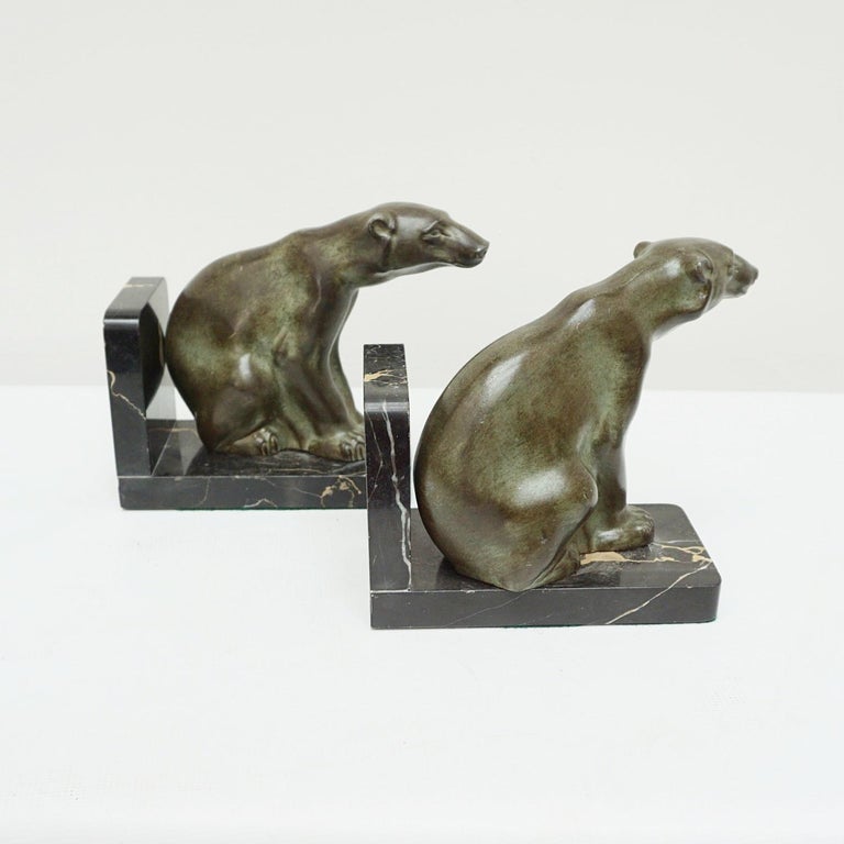 Pair of Vintage Art Deco Polar Bear Bookends, Circa 1930 at 1stDibs