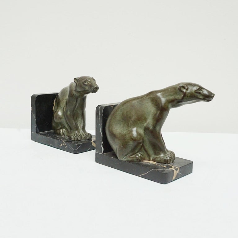 Pair of Vintage Art Deco Polar Bear Bookends, Circa 1930 at 1stDibs