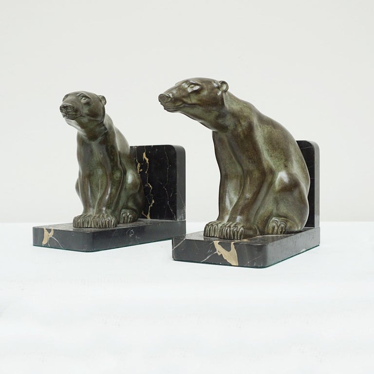 Pair of Vintage Art Deco Polar Bear Bookends, Circa 1930 at 1stDibs
