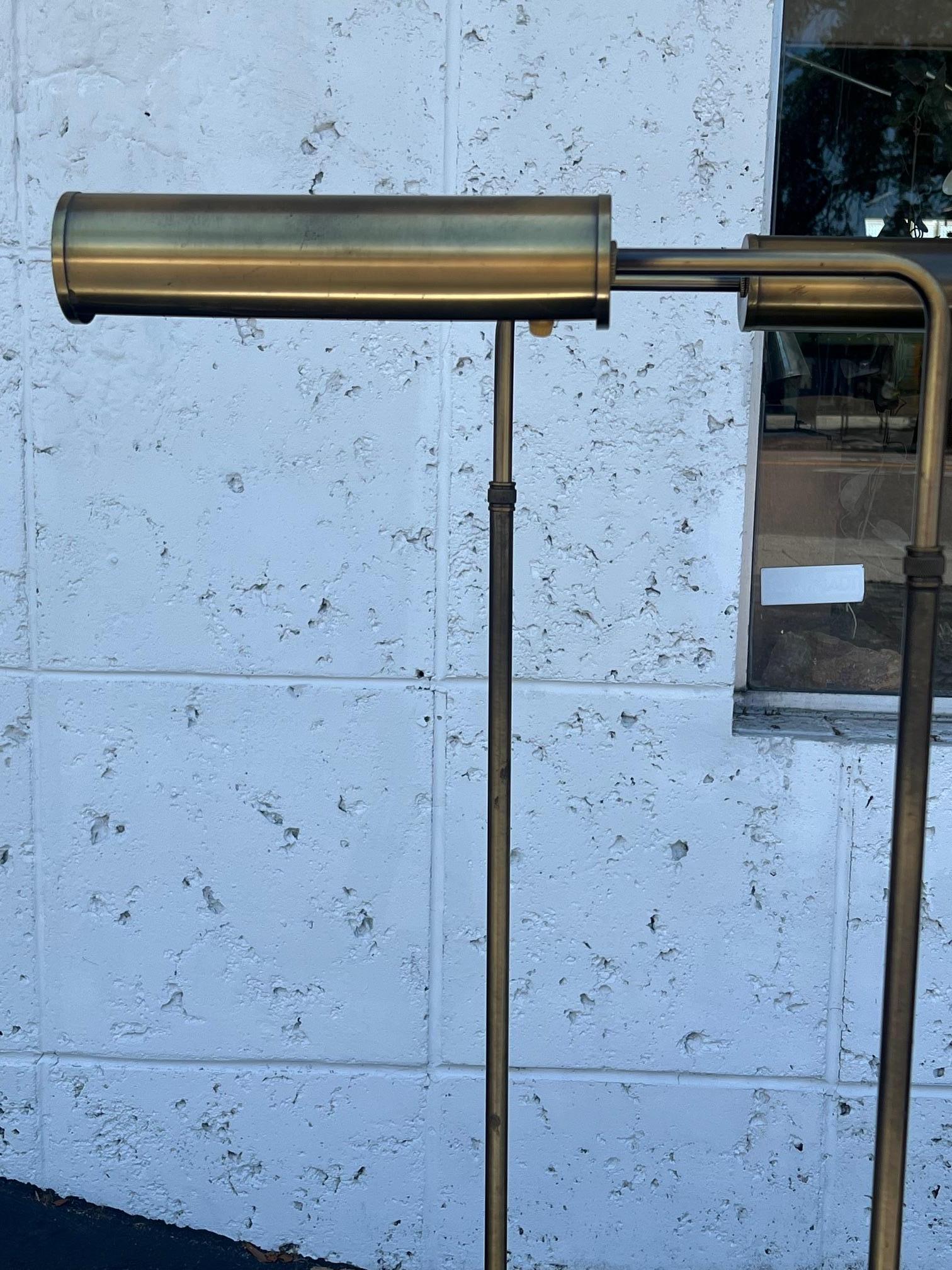 A Pair Of Vintage Brass Reading Lamps For Sale at 1stDibs