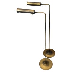 Pair of brass ajustable reading lamps For Sale at 1stDibs