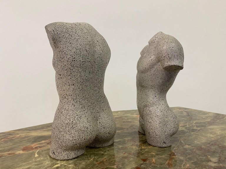 Pair of Vintage Ceramic Torsos For Sale at 1stDibs